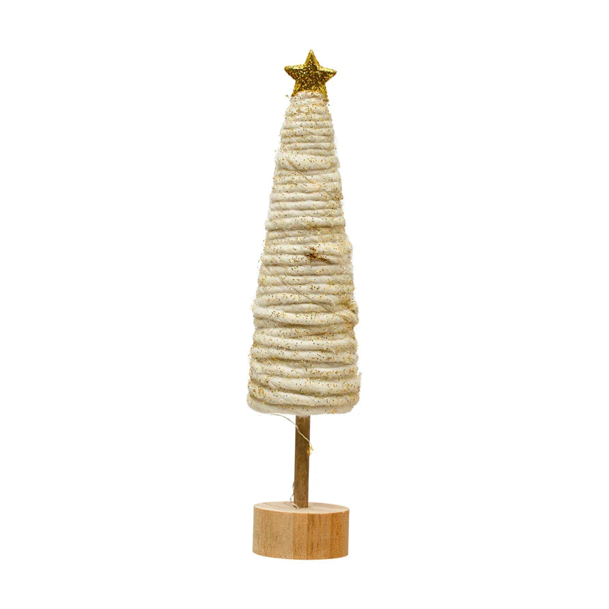 LED Light Up Wool Tree – Words On Wood-Whitby